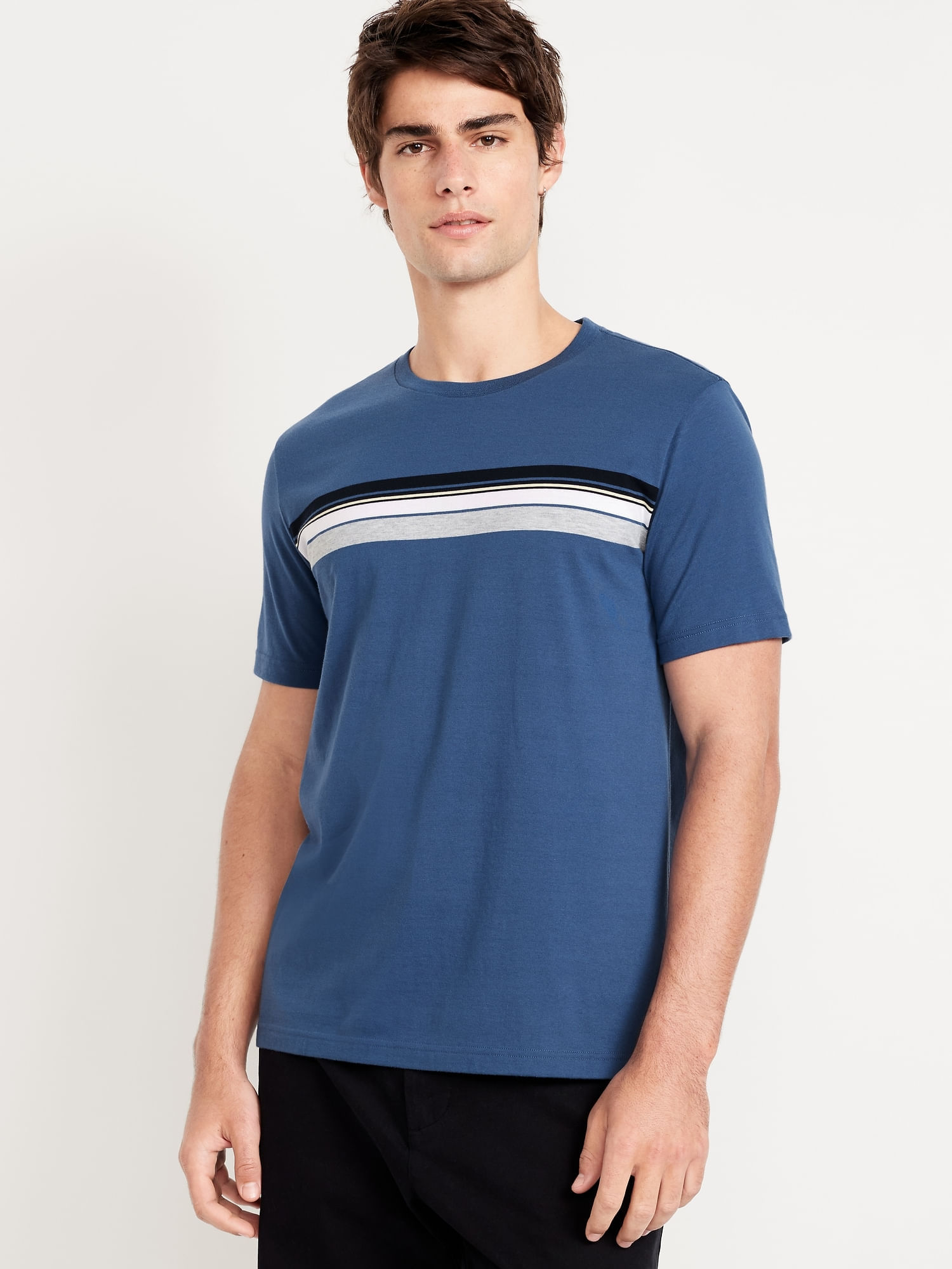 Playera de rayas de cuello redondo para hombre Old Navy | Old Navy ...